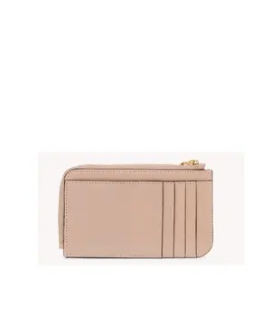 Chloé Alphabet Logo-charm Zipped Leather Card Holder - Nude