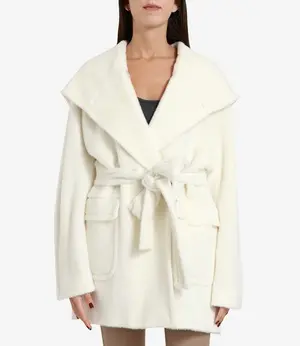 Tagliatore Hooded Waist Coat - White