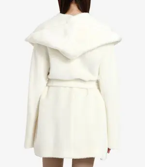 Tagliatore Hooded Waist Coat - White
