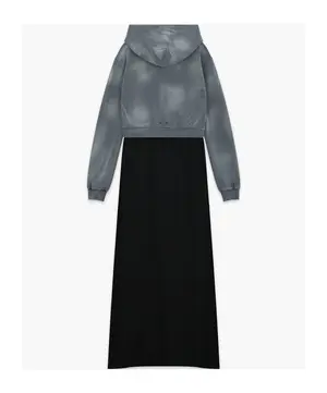 We11Done Layered Hoodie Dress - Black
