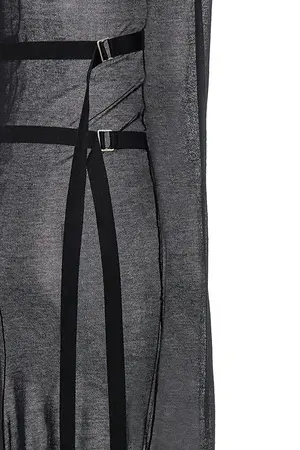 ANN DEMEULEMEESTER Long-sleeved Crewneck Maxi Dress With Logo Detail