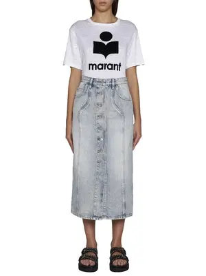 Isabel Marant Étoile Buttoned Midi Skirt - Gray