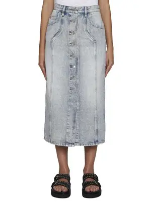 Isabel Marant Étoile Buttoned Midi Skirt - Gray