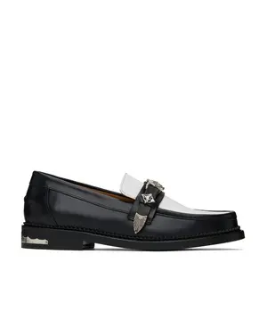 TOGA VIRILIS Round Toe Loafers With Strap Detailing - Black