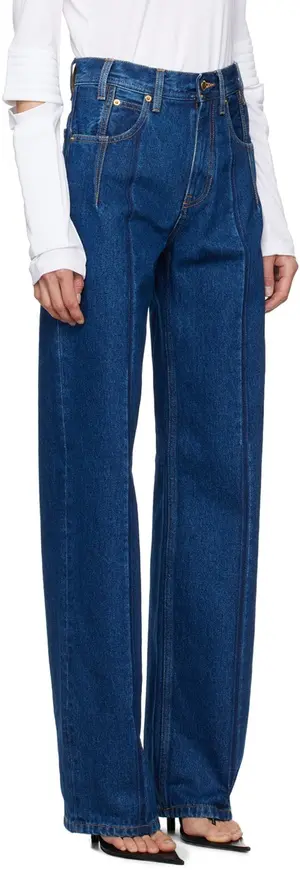 DARKPARK Lu Pleated Straight-leg Jeans - Blue
