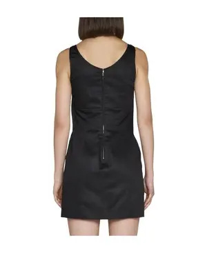 Prada Logo Plaque Sleeveless Mini Dress