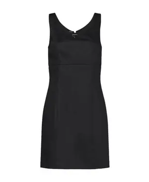Prada Logo Plaque Sleeveless Mini Dress