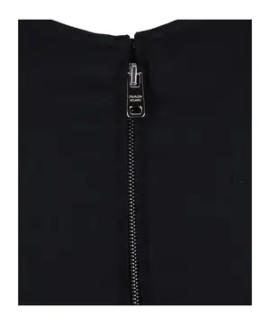 Prada Logo Plaque Sleeveless Mini Dress