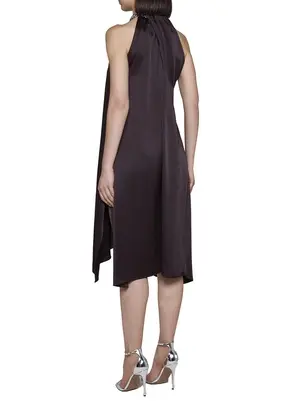 Stella McCartney Halter Neck Dress With Chain Detail - Black