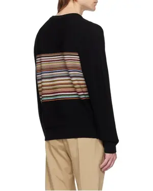 Paul Smith Crew Neck Long Sleeve Sweater With Striped Detail