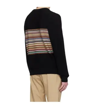 Paul Smith Striped Crewneck Knit Jumper - Black