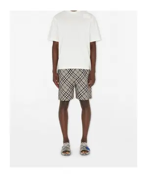 Burberry Checked Equestrian Knight Motif Slides