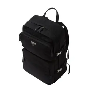 Prada Logo Plaque Zipped Backpack