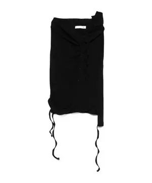 Ottolinger Ribbed Mini Skirt With Button Detail - Black