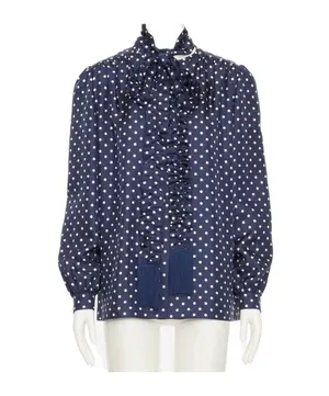 Valentino Garavani Polka Dot Tassel Ruffle Shirt