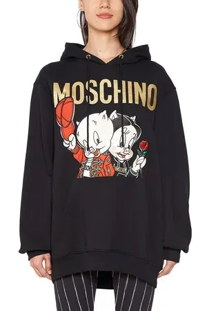 Moschino Piggy Oversized Hooded Sweater