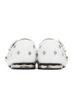 Toga Studded Ballerina Flats - White