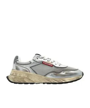 Dsquared2 Distressed Low-top Sneakers - Silver