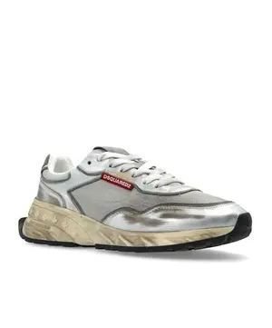 Dsquared2 Distressed Low-top Sneakers - Silver