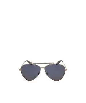 Alexander McQueen Elliptical Flat Mirror Sunglasses - Blue