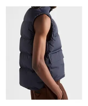 Prada High-neck Padded Gilet - Blue