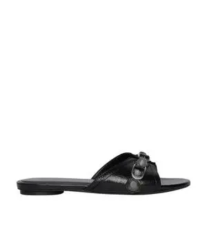 Balenciaga Cagole Flat Sandals - Black
