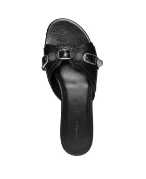 Balenciaga Cagole Flat Sandals - Black
