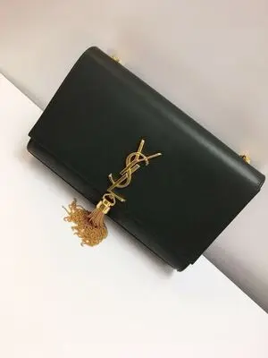 Saint Laurent Medium Monogram Kate Shoulder Bag - Black