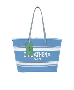 CRISATHENA Large Tote Bag With Double Handles And Detachable Shoulder Strap