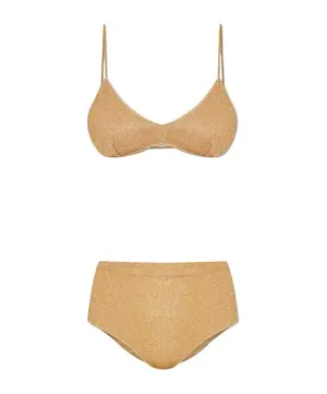 Oseree Lurex High-waist Bikini - Nude