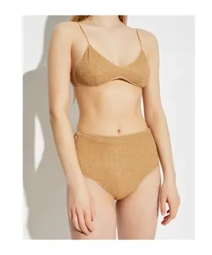 Oseree Lurex High-waist Bikini - Nude