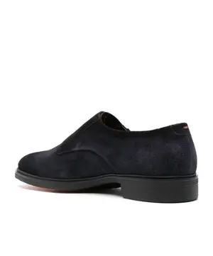 Santoni Monk Strap Loafers With Double Buckle Detail - Blue