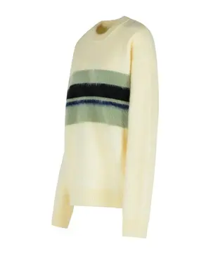 LANVIN Striped Brushed Crewneck Jumper