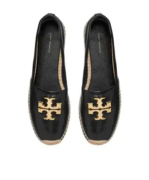 Tory Burch Eleanor Logo Plaque Espadrilles - Black
