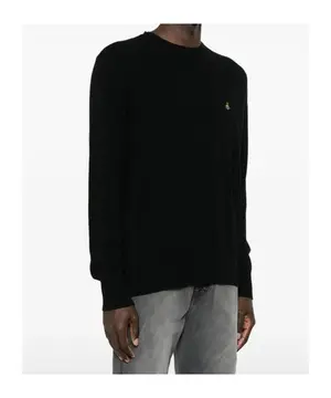 VIVIENNE WESTWOOD Orb Logo Fine Knit Sweater - Black