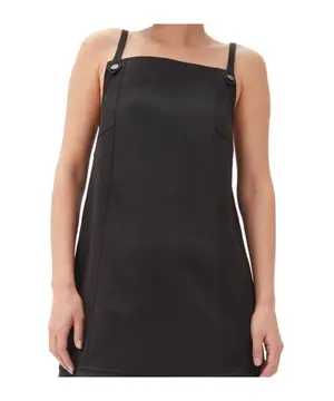 GANNI Strappy Mini Dress With Square Neckline And Ruffled Hem