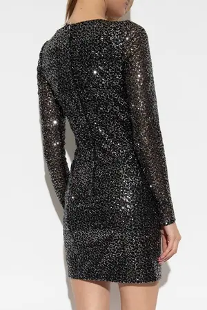 Dolce & Gabbana Sequin Sweetheart Neck Mini Dress