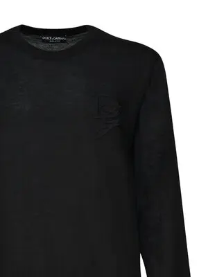 Dolce & Gabbana Logo Embroidered Round Neck Sweater