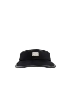 Dolce & Gabbana Gabardine Visor With Logo Plaque - Black