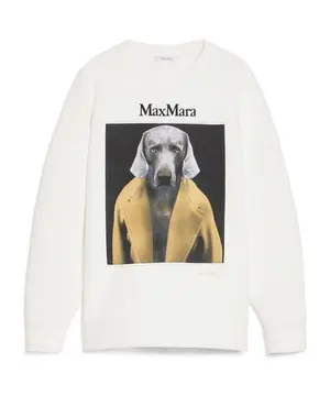 Max Mara Logo Embroidered Crewneck Sweatshirt - Ivory