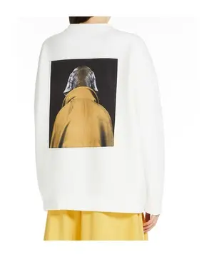 Max Mara Logo And Dog Print Crewneck Sweatshirt - Ivory