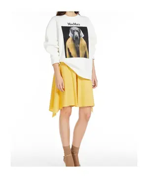 Max Mara Logo And Dog Print Crewneck Sweatshirt - Ivory