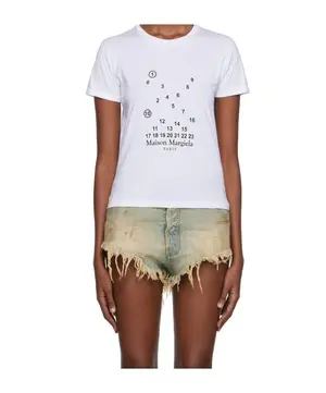 MAISON MARGIELA Logo Print Crewneck T-shirt - White