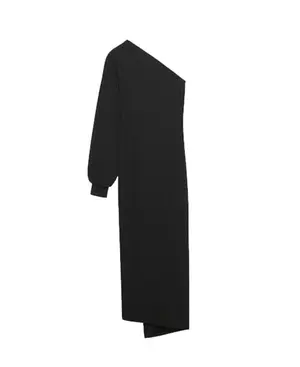 Balenciaga One-shoulder Long Sleeve Body Wrap Dress