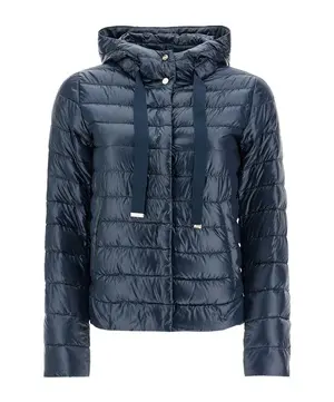 Herno Quilted Hooded Drawstring Puffer Jacket - Blue