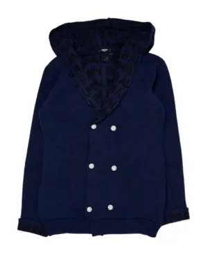Balmain Double-breasted Hooded Jacket With Logo Detail