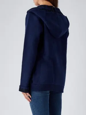 Balmain Double-breasted Hooded Jacket With Logo Detail