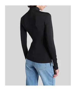 MUGLER Star Cut-out Long-sleeve Top - Black