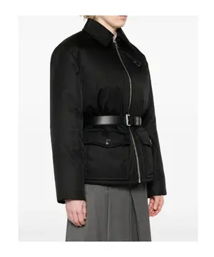 Prada Logo Plaque Belted Jacket