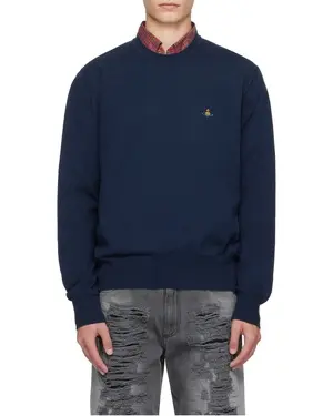 VIVIENNE WESTWOOD Orb Embroidered Crewneck Jumper - Black
